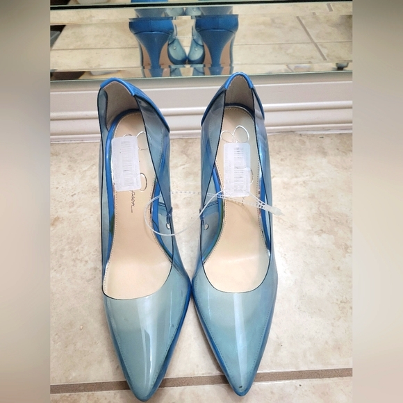 Jessica Simpson | Shoes | Jessica Simpson Clear Blue Heel | Poshmark